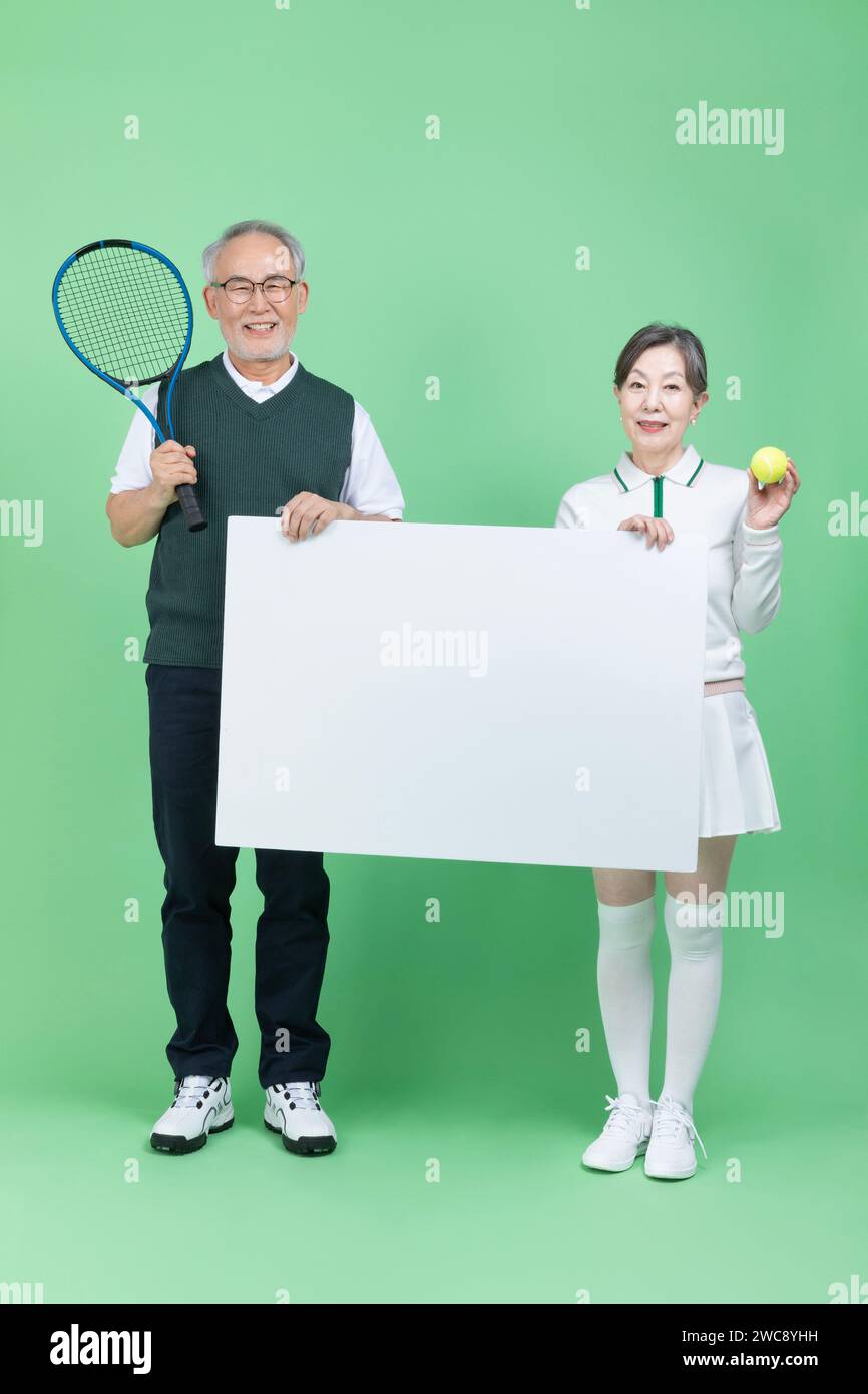 Senior couple indoor tennis hi-res stock photography and images - Alamy