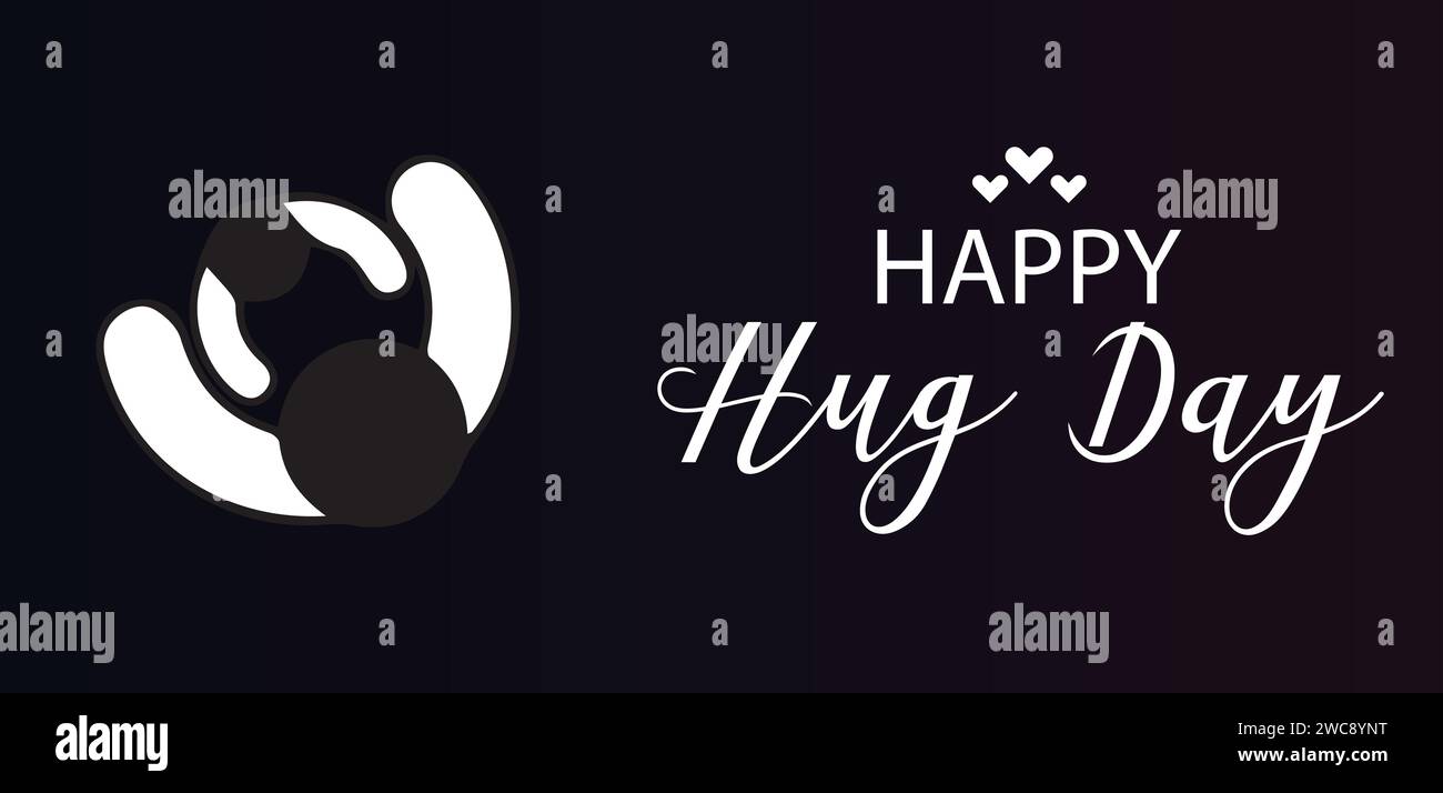 Happy Hug Day Stylish Text illustration Design Stock Vector Image & Art ...