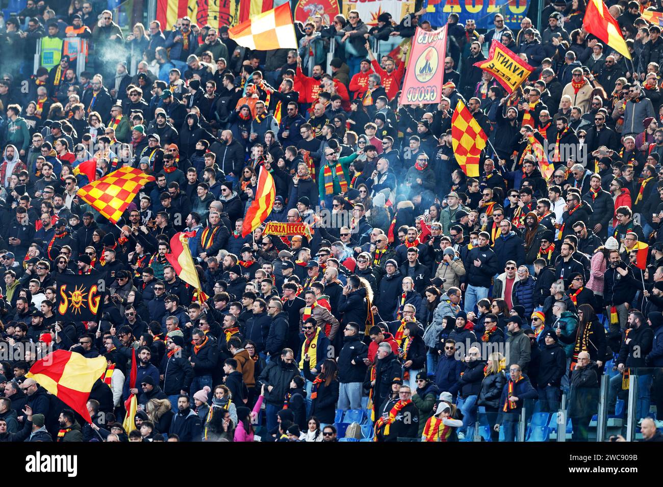 Roma, Italy. 14th Jan, 2024. Lecce fans Football/Soccer : Italian ...