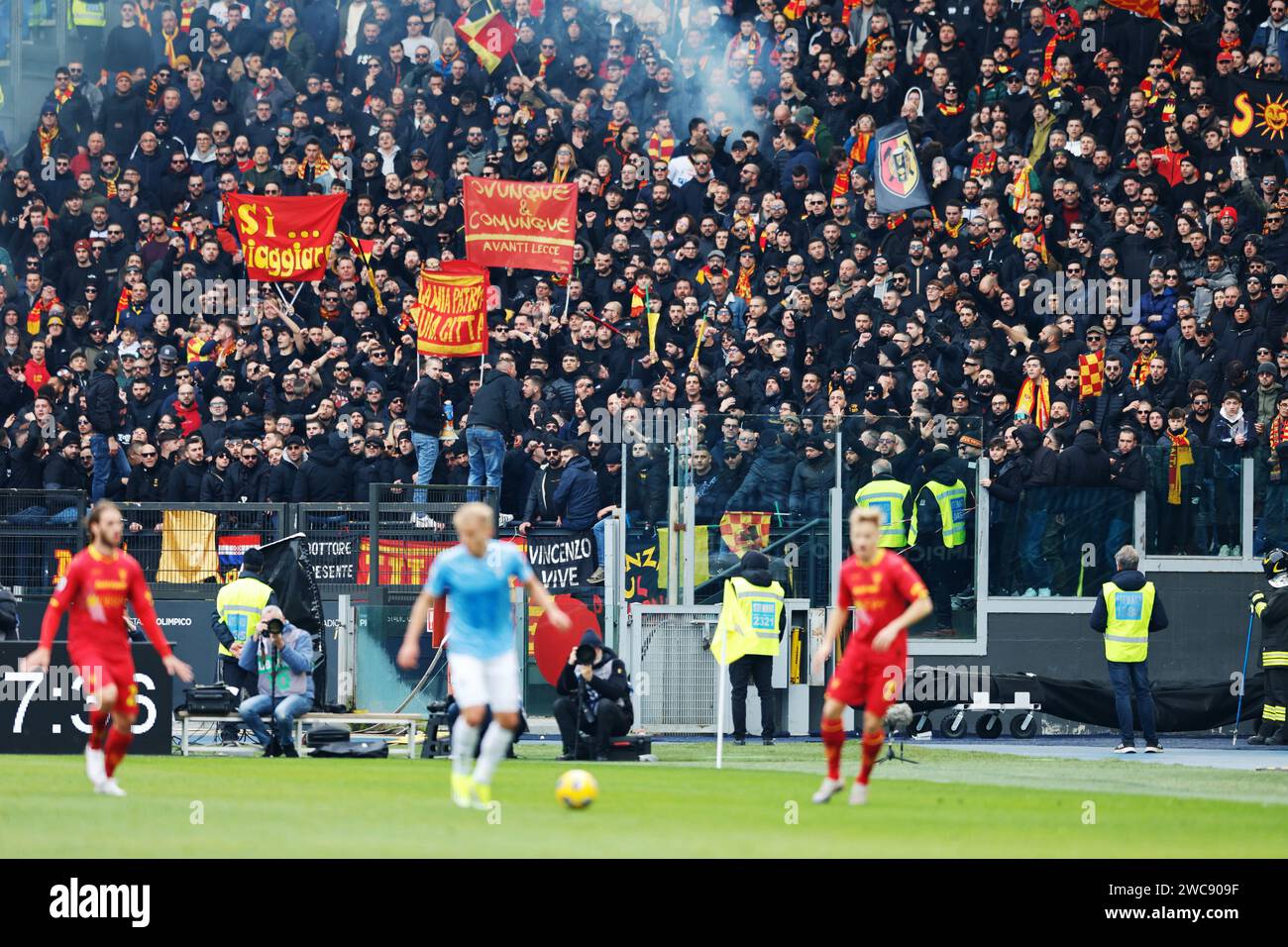 Roma, Italy. 14th Jan, 2024. Lecce fans Football/Soccer : Italian ...