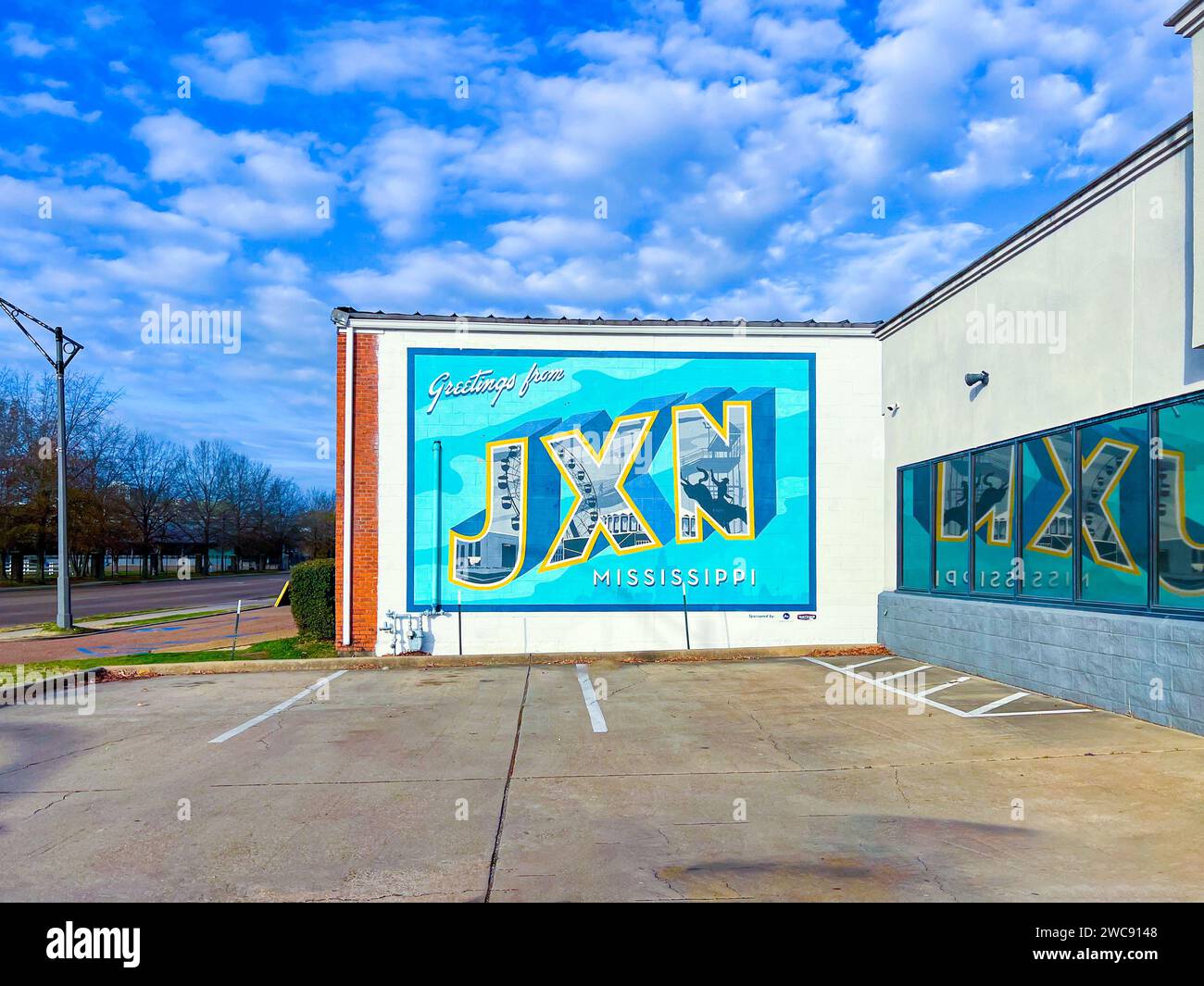 Jackson, MS - January 14, 2024: Greetings from JXN Mississippi mural ...
