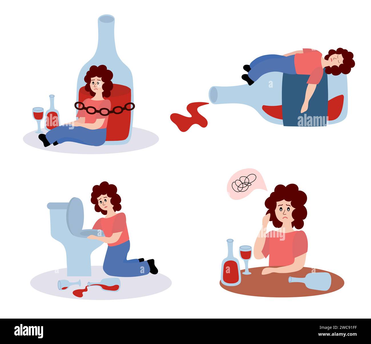 Woman vomits Stock Vector Images - Alamy