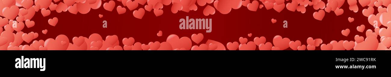 Hearts web banner template. Vector St Valentines Day background for ...