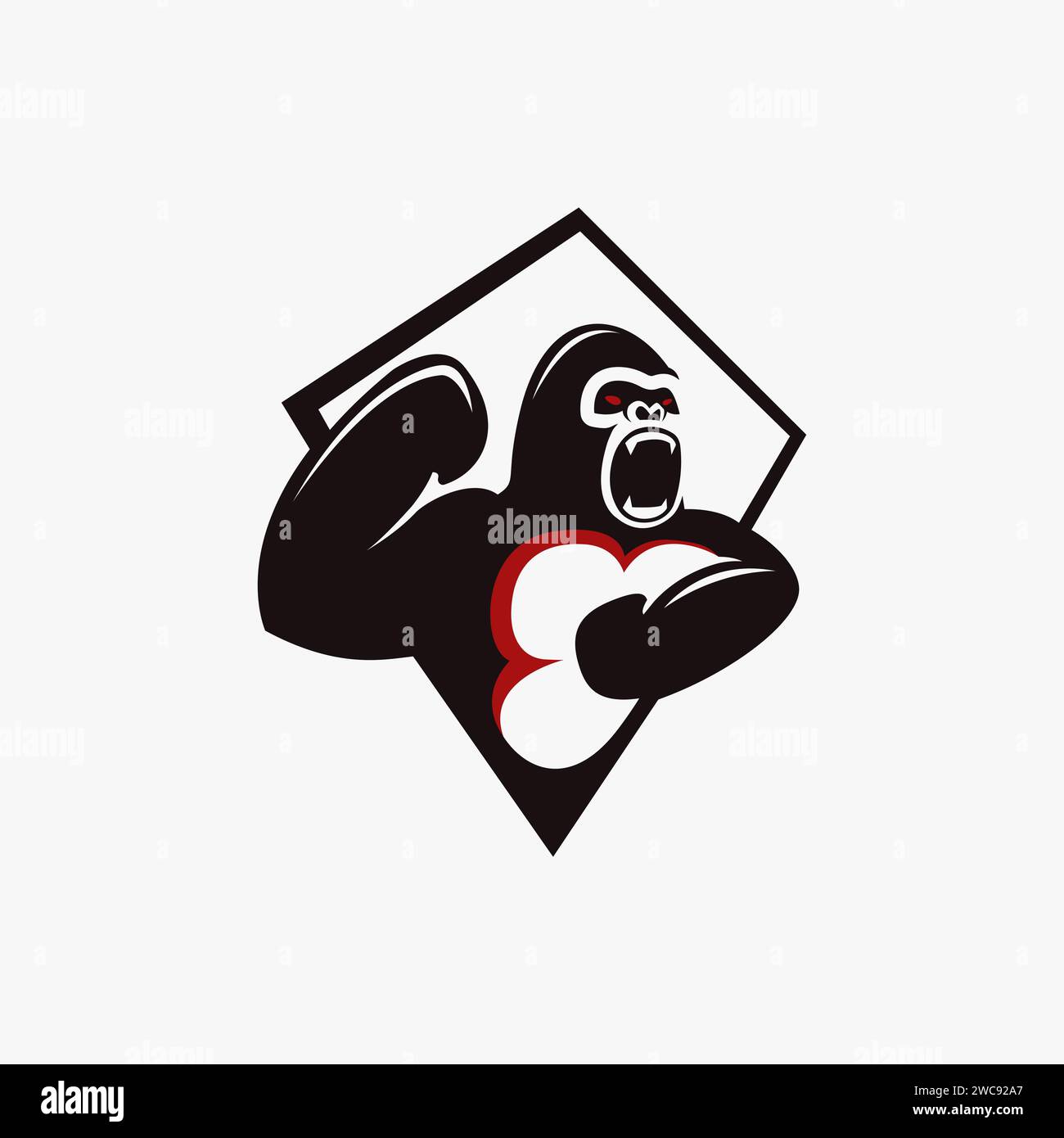 Angry screaming gorilla logo icon vector on white background Stock ...