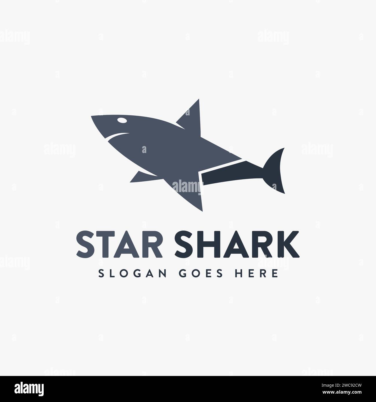 Simple Shark star logo icon vector on white background Stock Vector ...
