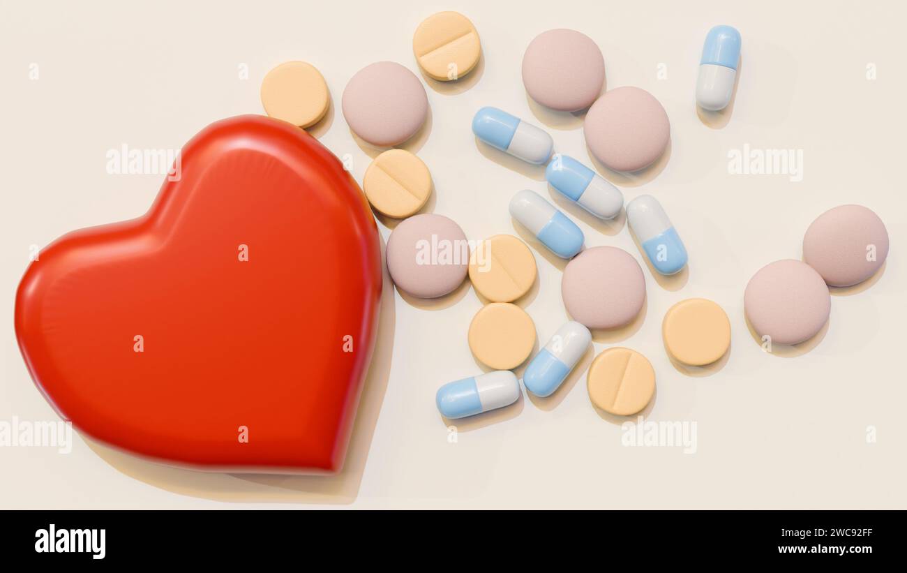 Heart tablets hi-res stock photography and images - Alamy