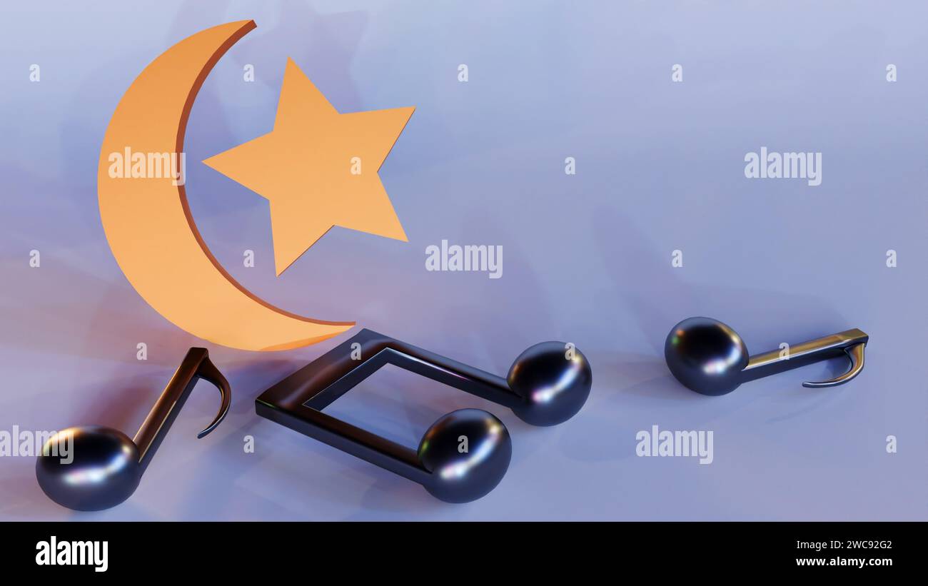 Musical notes 3d hi-res stock photography and images - Alamy