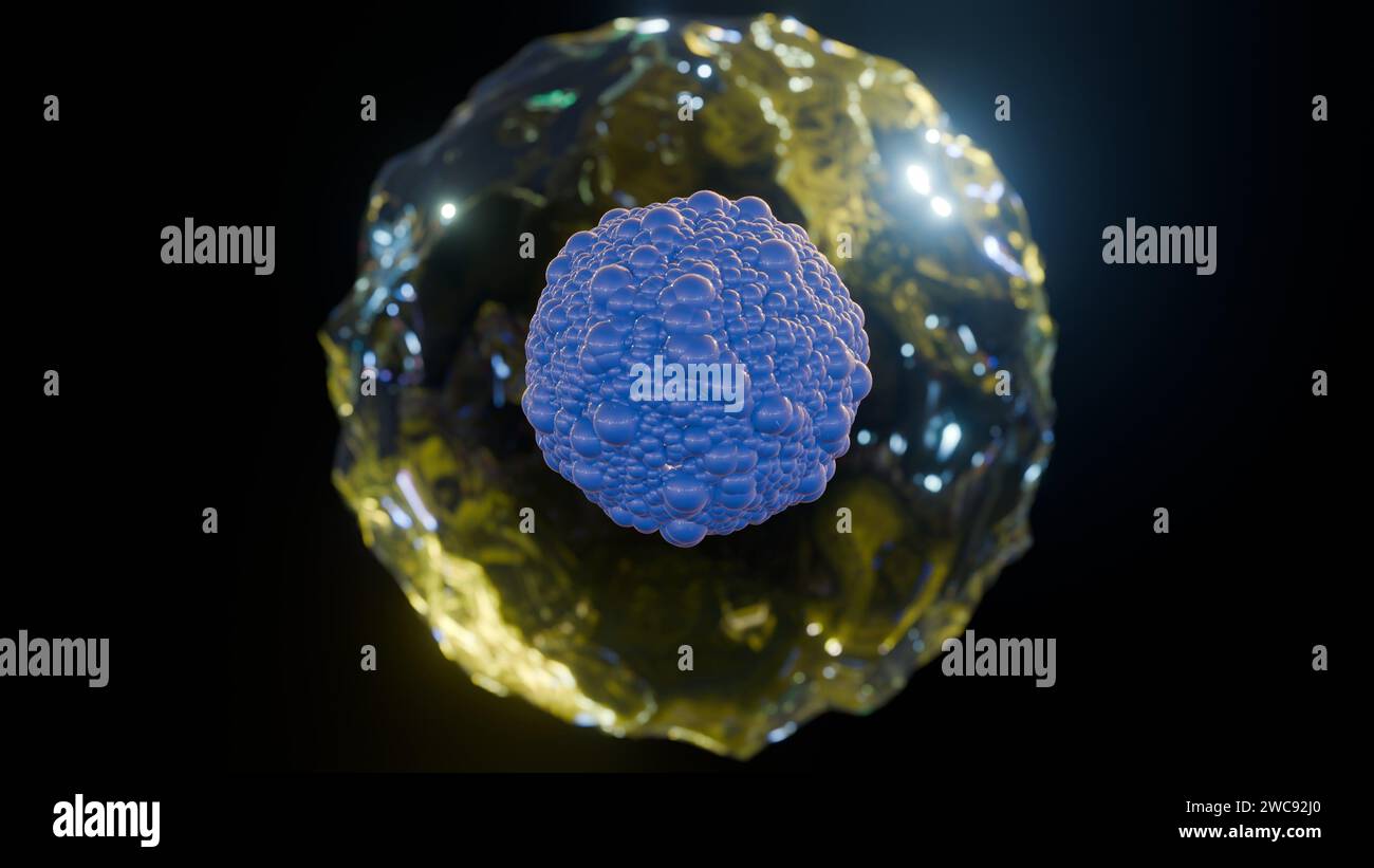 3d rendering of a group of stem cells, which are unspecialized cells ...