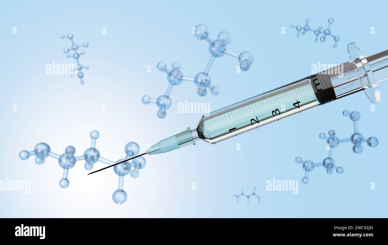 3d rendering of 2-aminoethanesulfonic acid or taurine molecule and ...