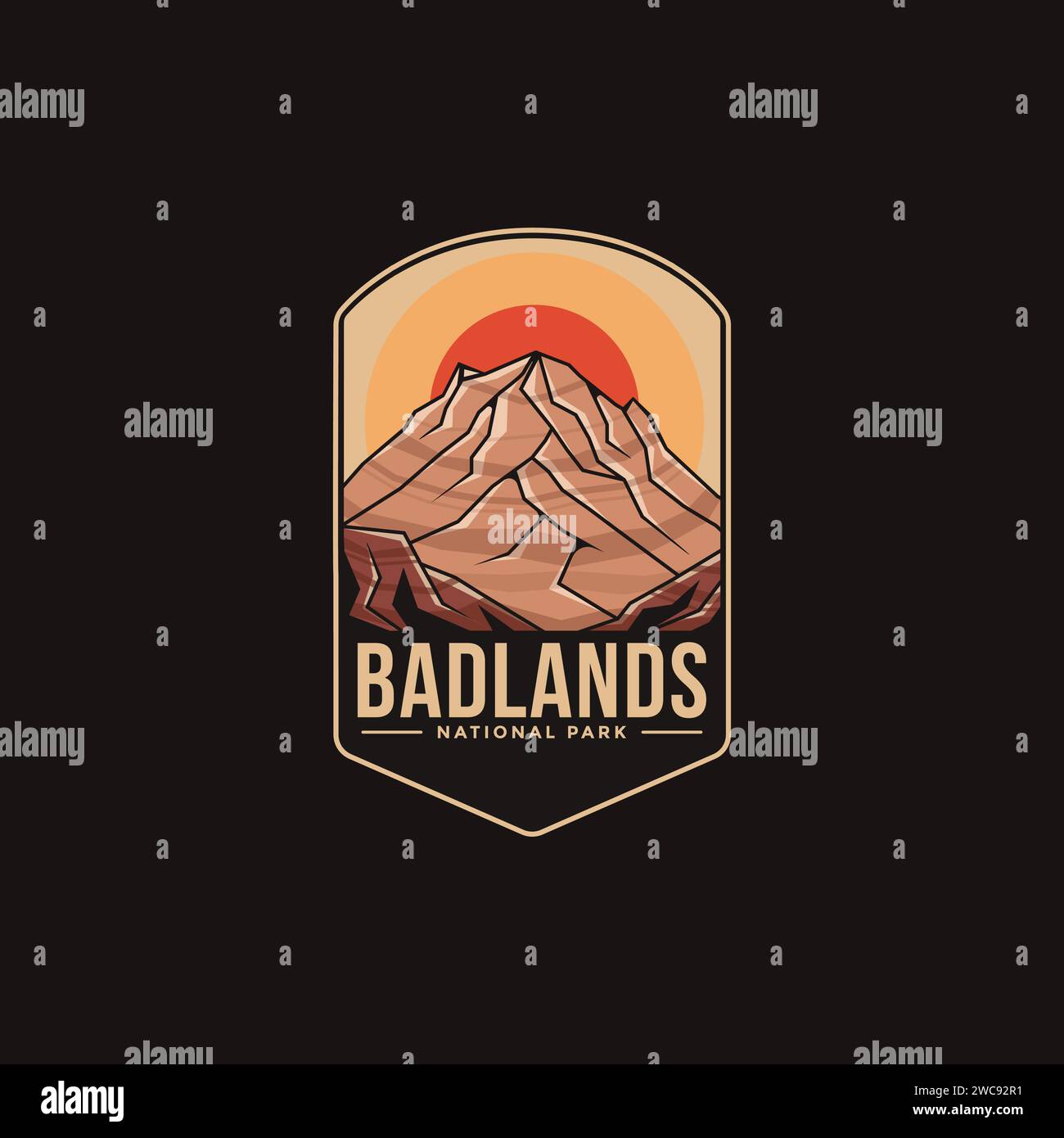 Valley of the badlands Stock Vector Images - Alamy