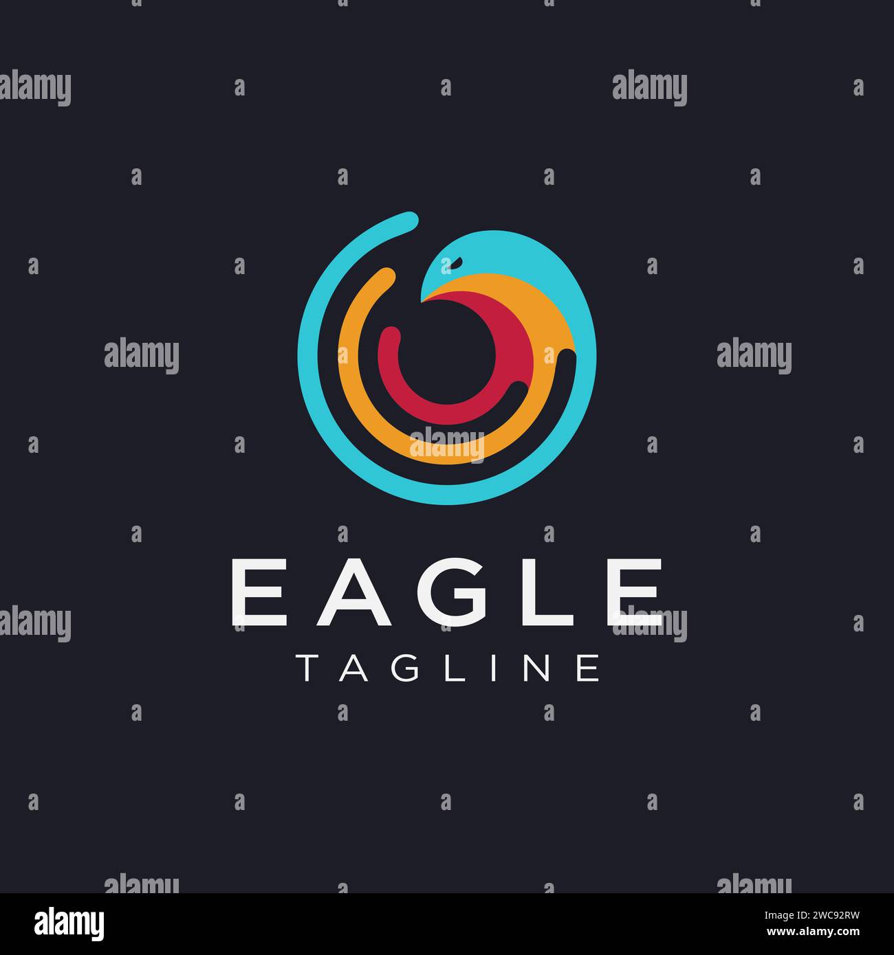 Abstract modern eagle and network wireless signal wave logo icon vector ...
