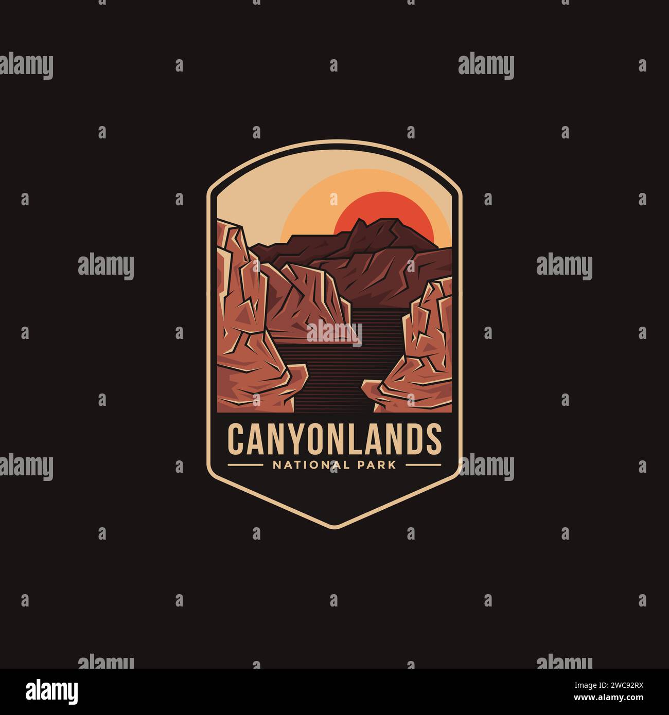 Moab desert sunset Stock Vector Images - Alamy