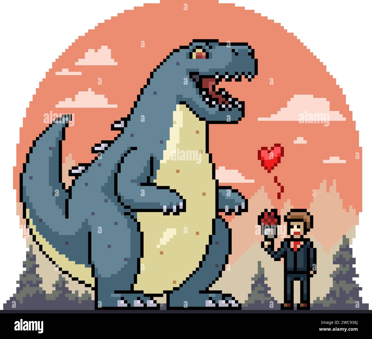Pixel art mountain Cut Out Stock Images & Pictures - Alamy