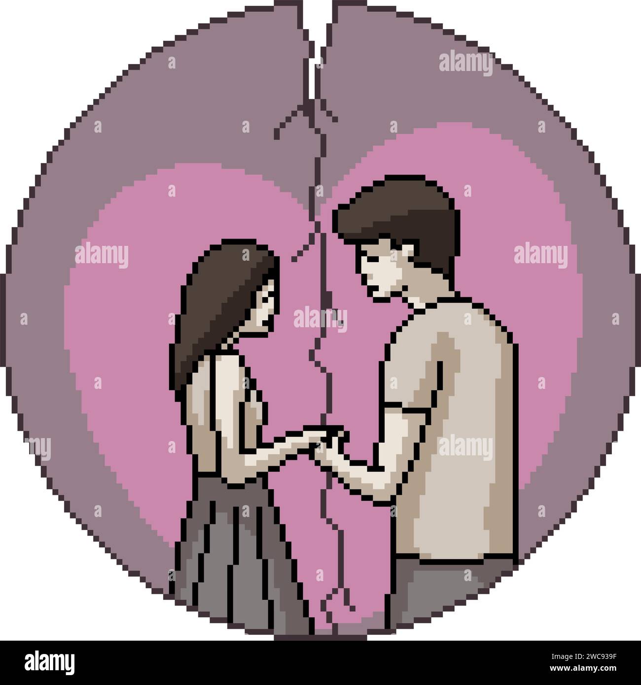 pixel art of couple break up Stock Vector Image & Art - Alamy
