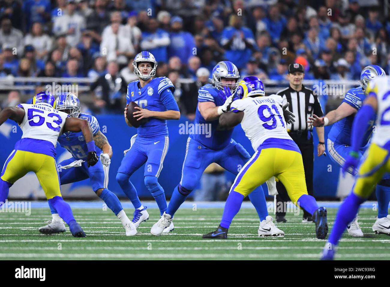 Detroit, USA. 14th Jan, 2024. DETROIT, MI - JANUARY 14: Detroit Lions ...