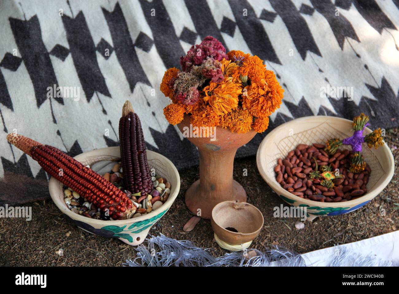 Space prepared to do a holistic ceremony with rituals to direct energy ...