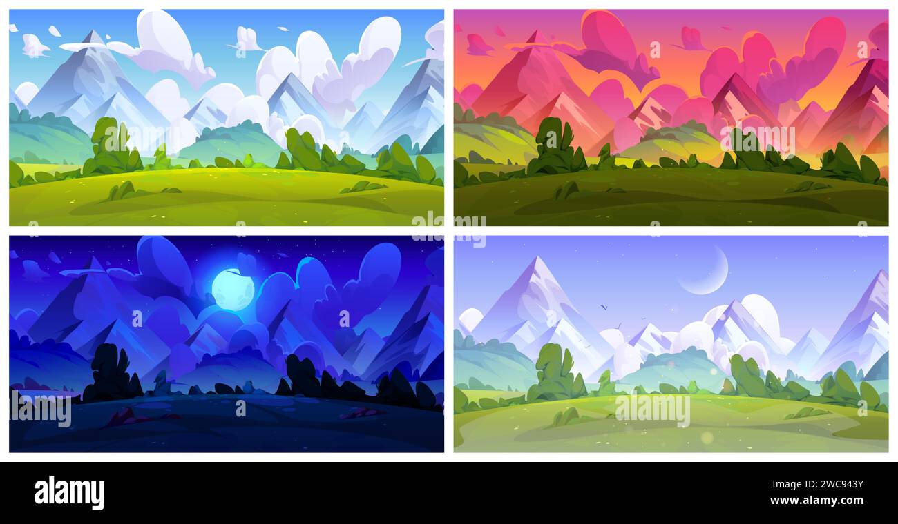 Mountain landscape during daytime Stock Vector Images - Alamy