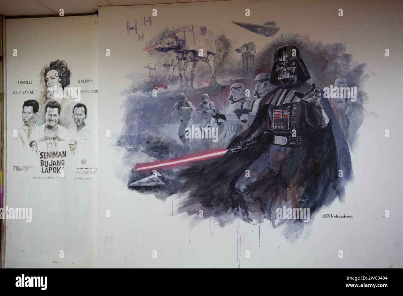 wall mural Star Walls, with Darth Vader and his soldiers stormtroopers ...