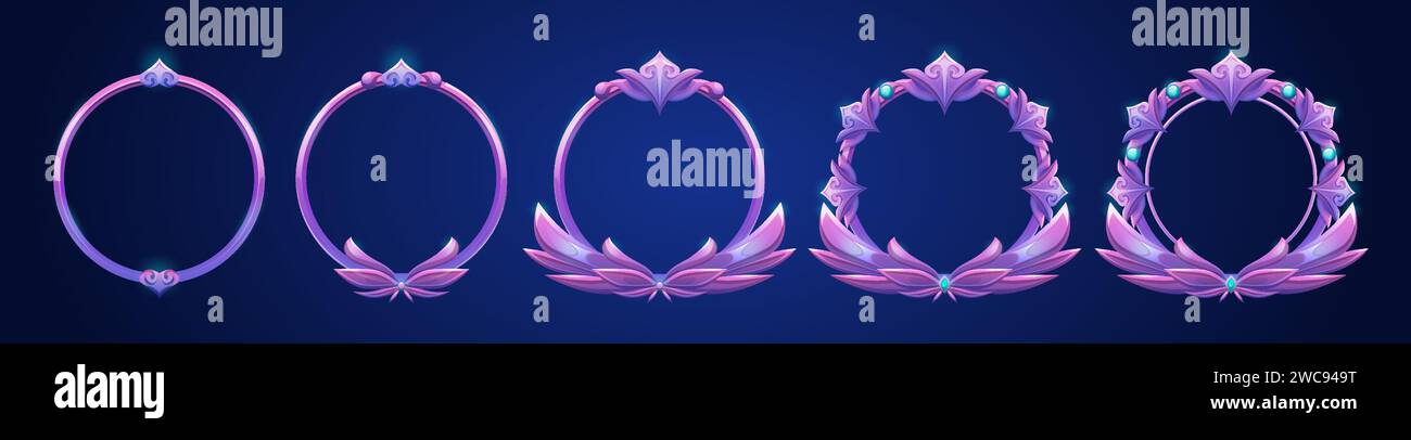 Avatar frame or menu banner for game level rank ui design. Cartoon ...