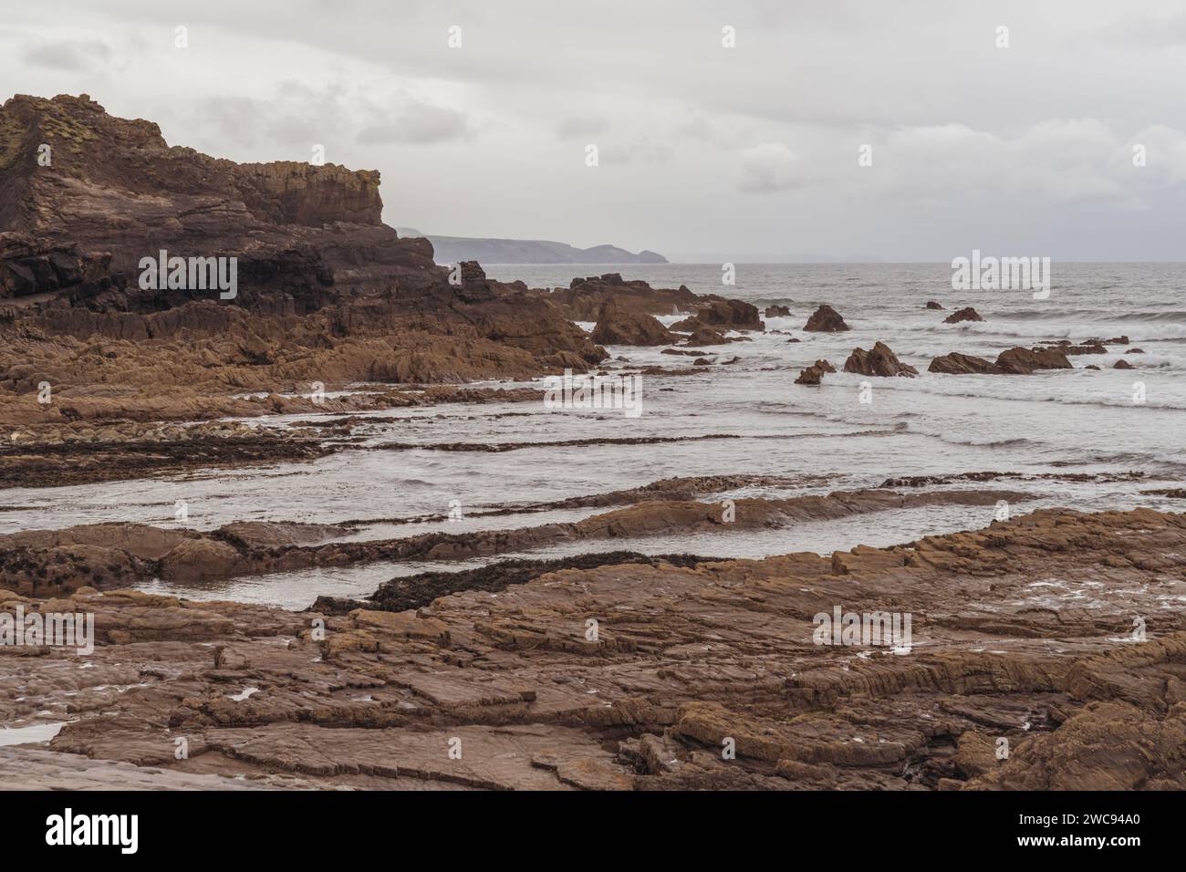 Sir Thomas's Pit and Cross Pit in Bude, Cornwall, England, UK Stock ...