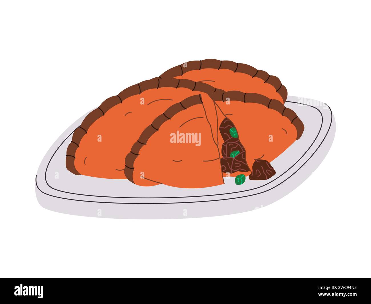 saltena baked traditional food bolivia filling with meat delicious ...