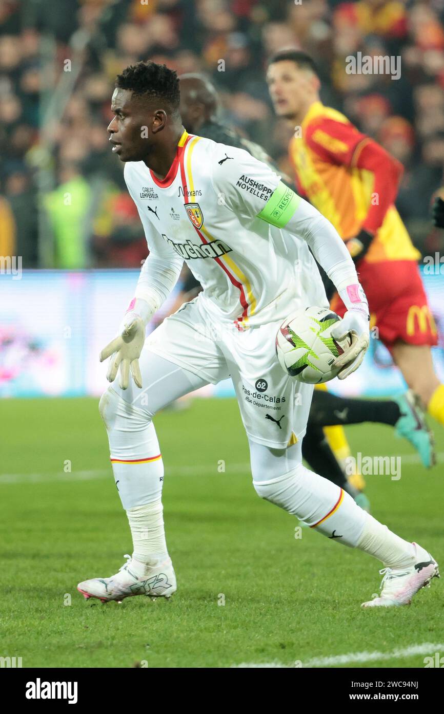Lens, France. 14th Jan, 2024. Lens goalkeeper Brice Samba during the ...