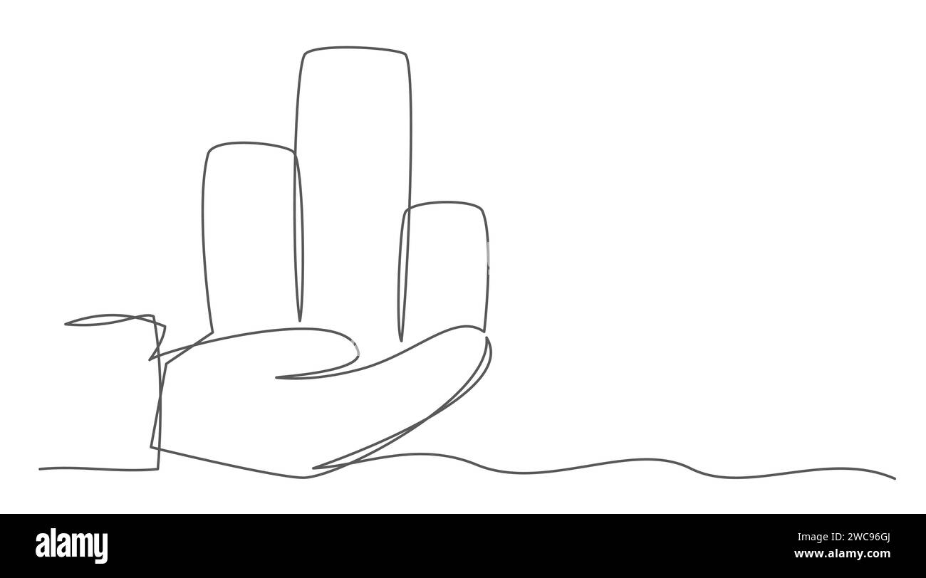 Diagram One line drawing isolated on white background Stock Vector ...