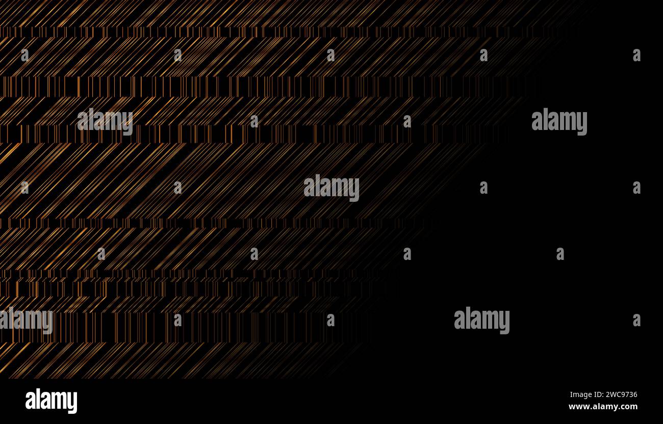 Golden minimal lines on black, futuristic technology abstract ...