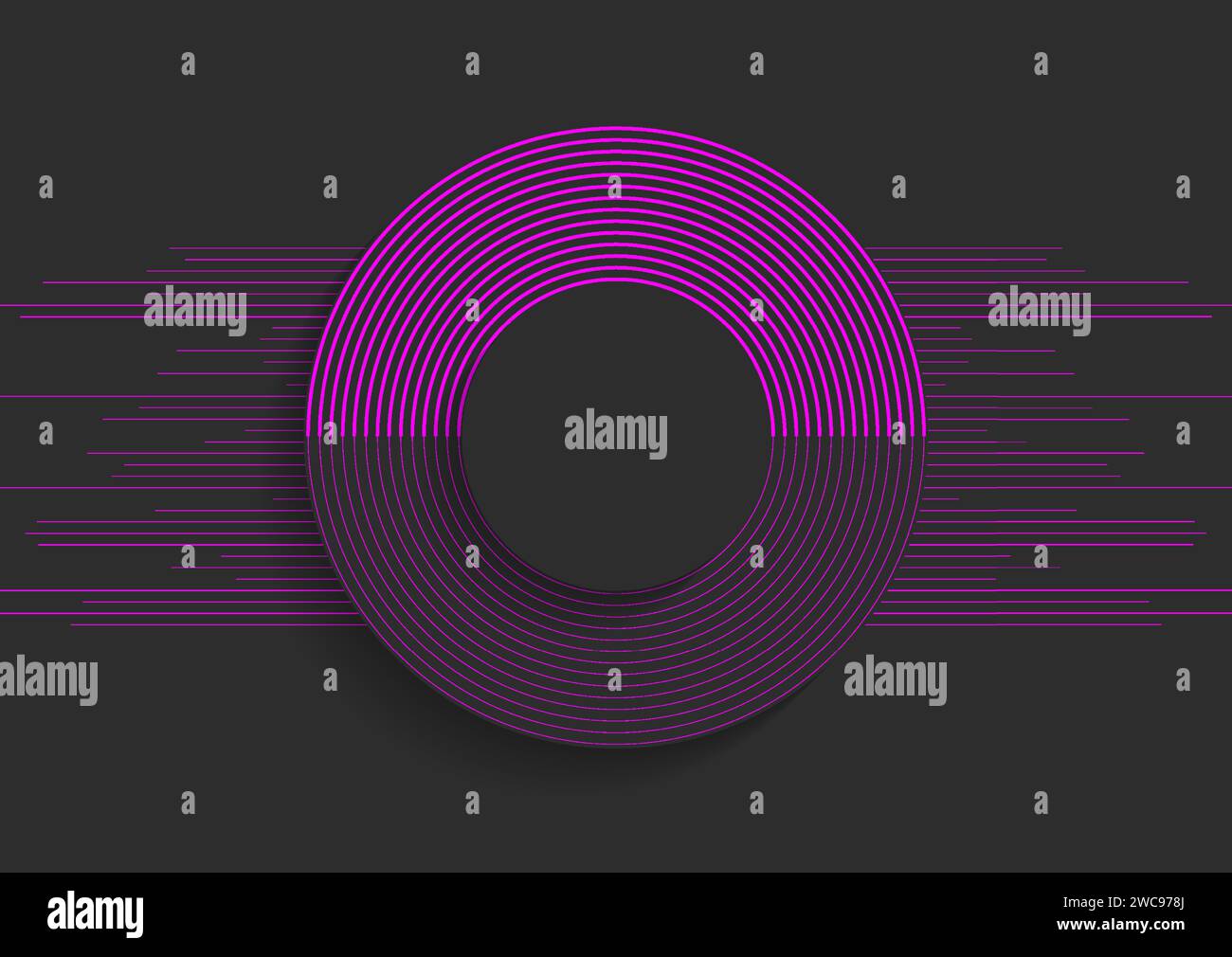 Black violet circles and lines concept abstract tech background ...