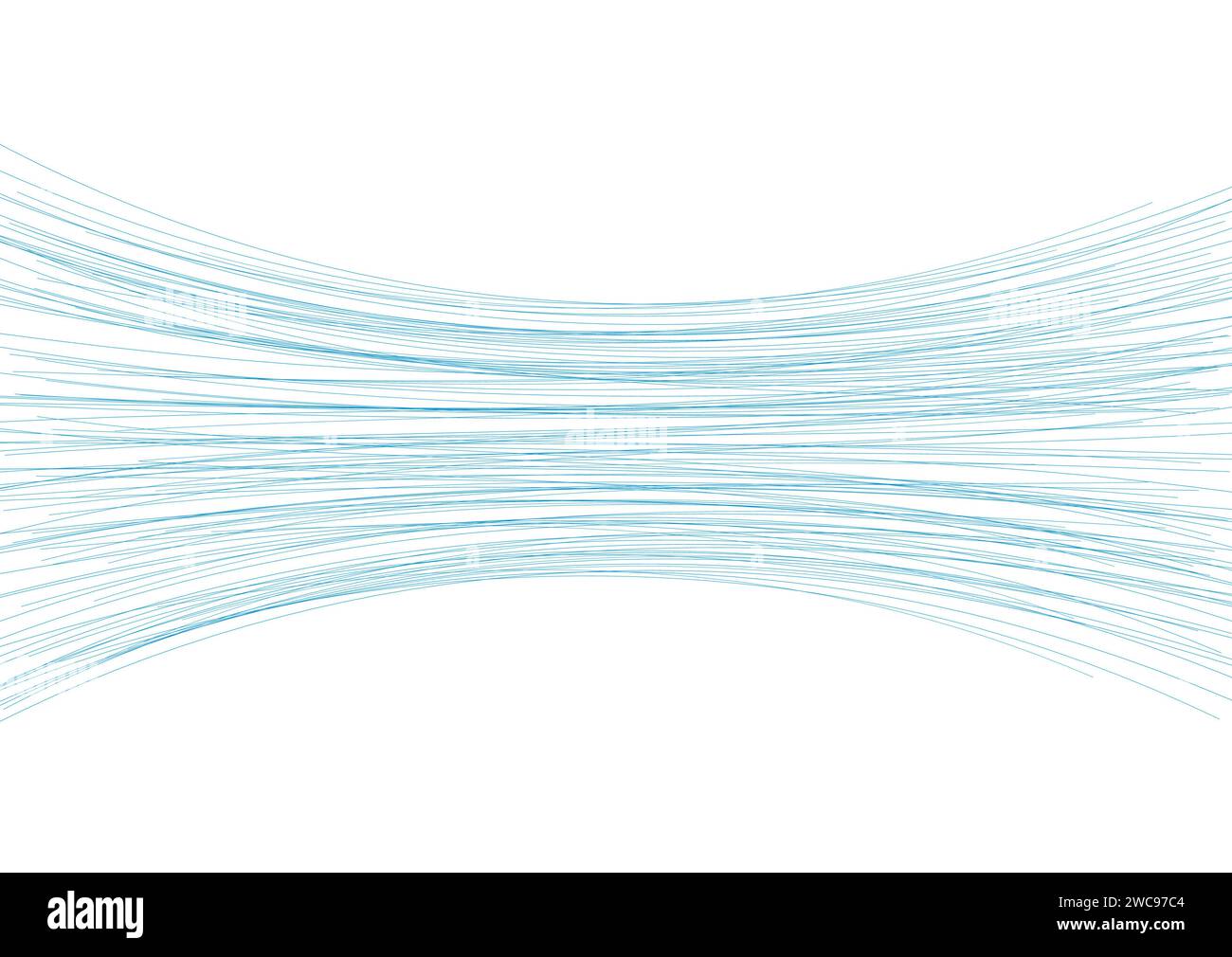 Blue minimal wavy lines abstract tech background. Vector geometry ...