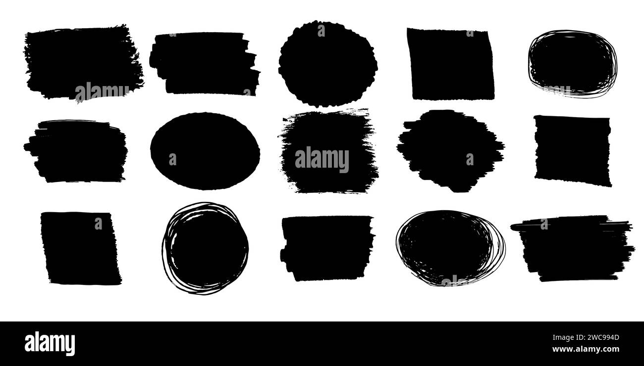 Set jagged shapes torn paper border, frame sharp silhouette, brush ...