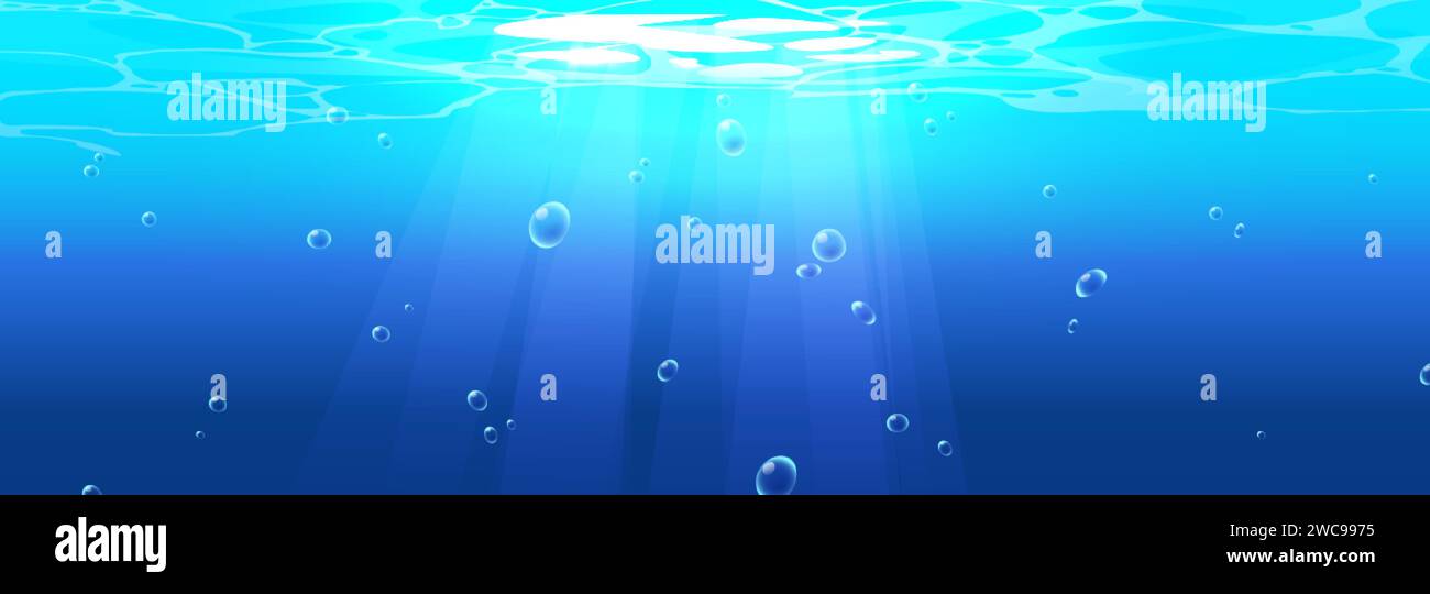 Underwater background with air bubbles. Vector cartoon illustration of ...