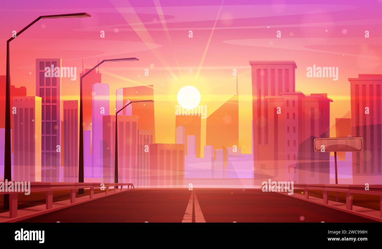 Sunset expressway Stock Vector Images - Alamy