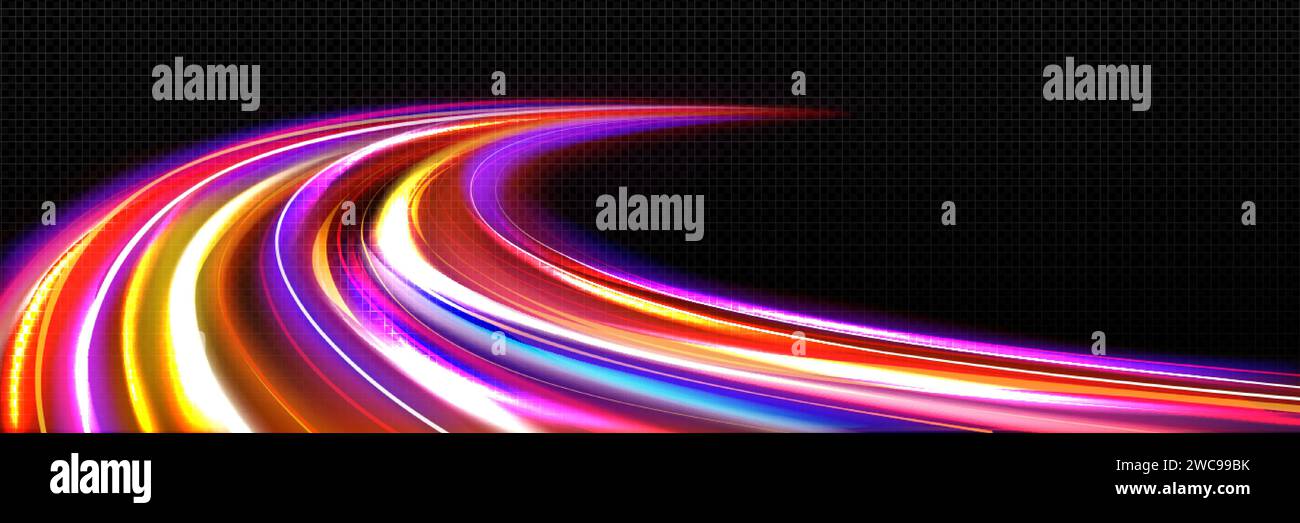 Fast line effect, speed motion light background. Dynamic road movement ...