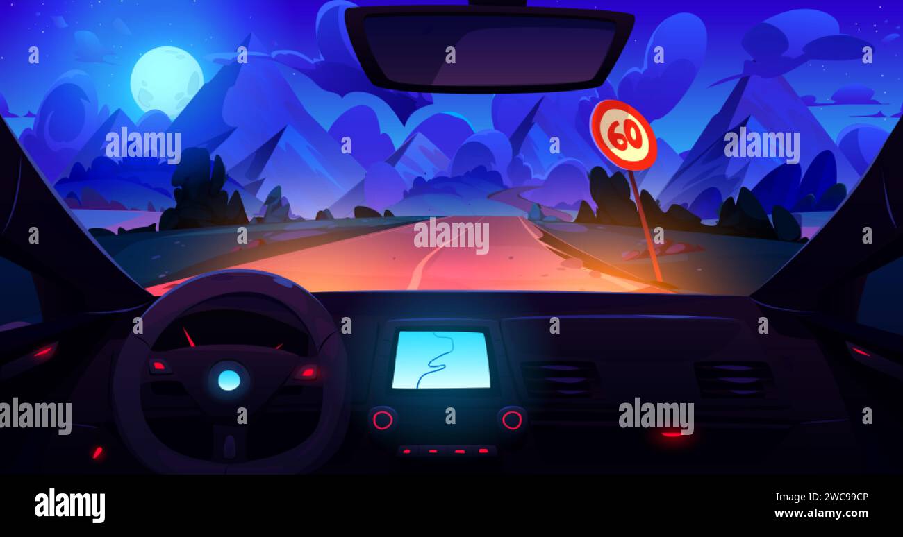 Through the car window view Stock Vector Images - Alamy