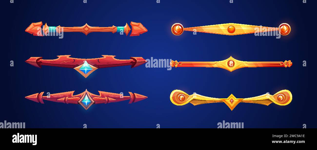 Magic game interface divider and border. Cartoon vector illustration ...