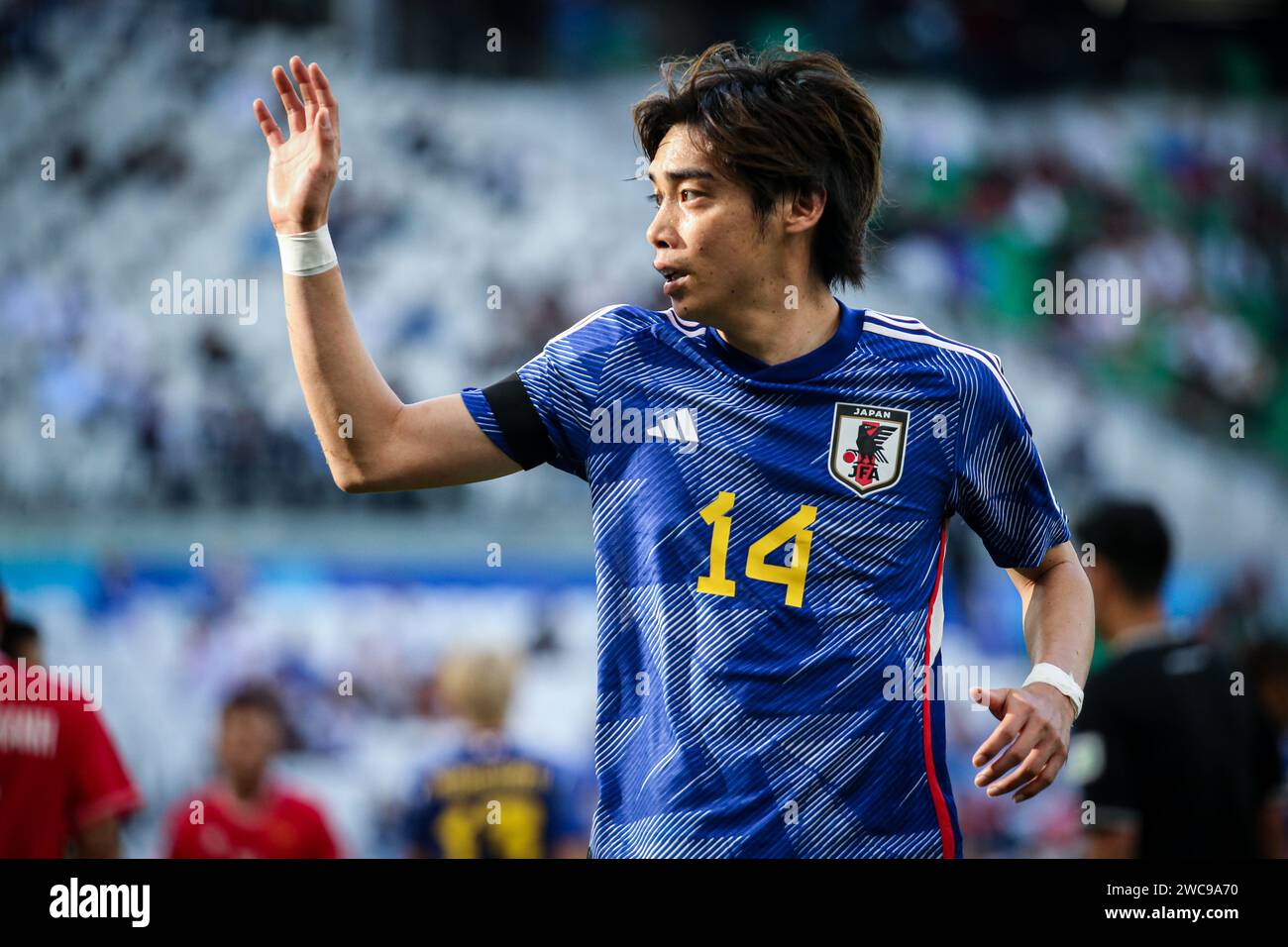 Doha, Qatar. 14th Jan, 2024. Qatar AFC Asian Cup 2023 Group Stage - Japan 4:2 Vietnam: Takumi ...
