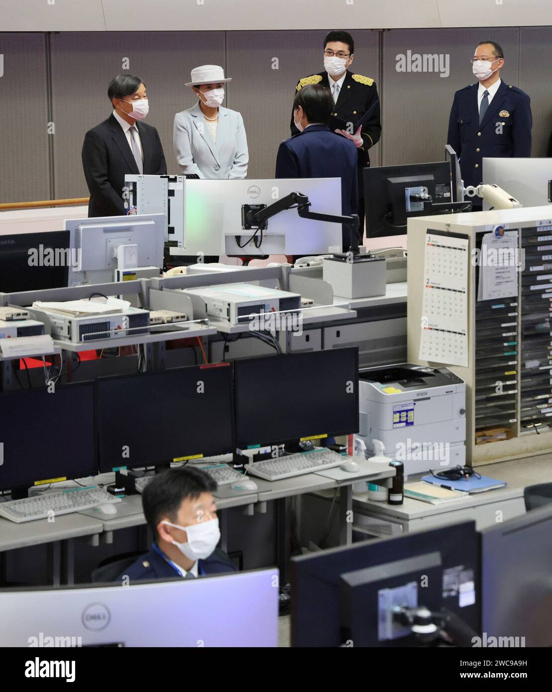 Japanese Emperor Naruhito and Empress Masako inspect the Communication ...