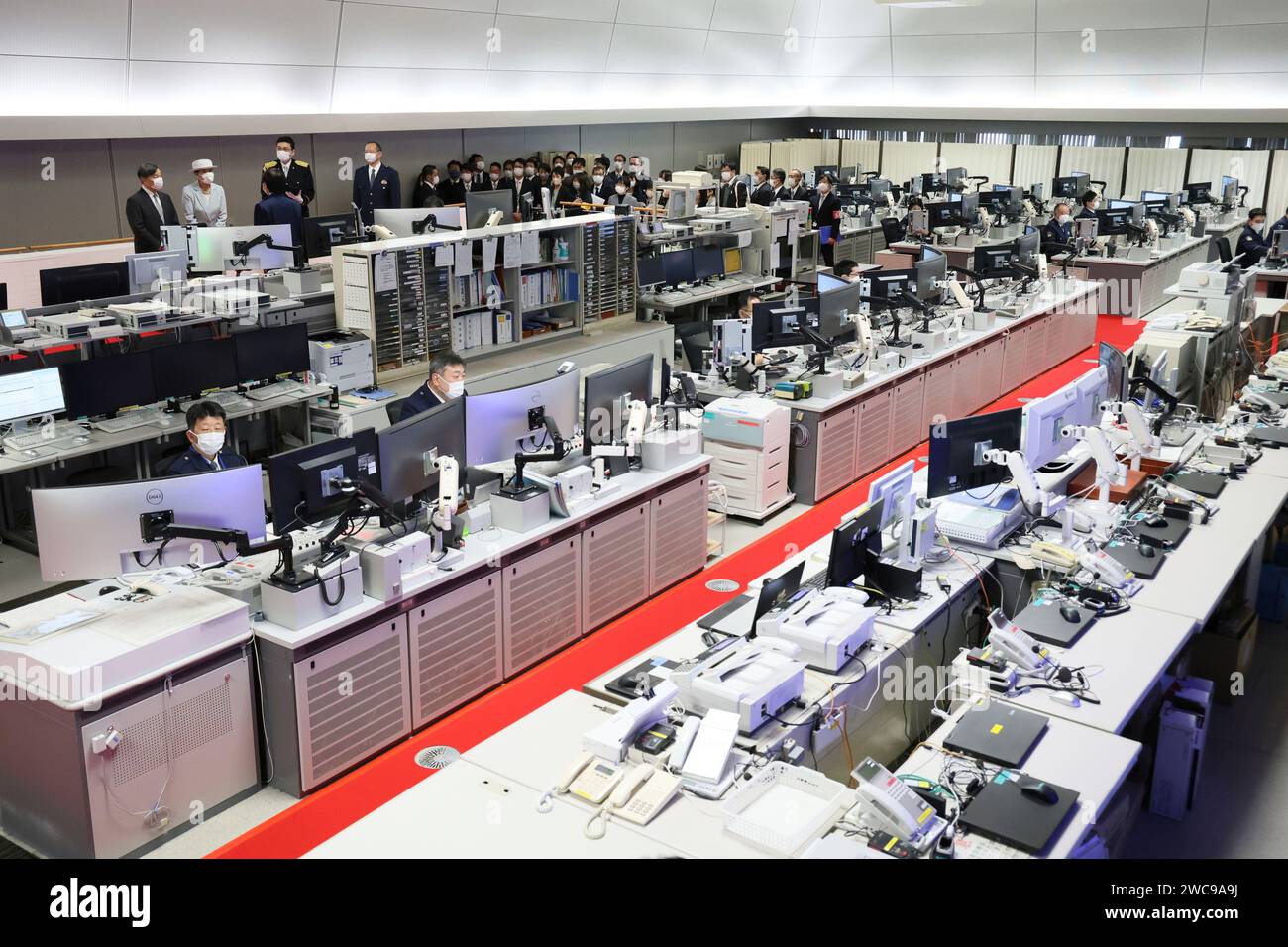 Japanese Emperor Naruhito and Empress Masako inspect the Communication ...