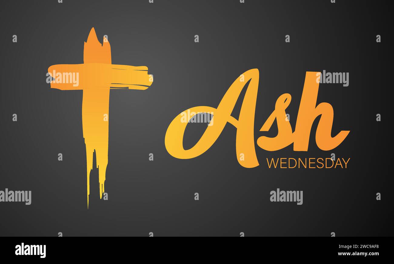 Ash Wednesday celebrated on 14th February. Vector banner, flyer, poster ...