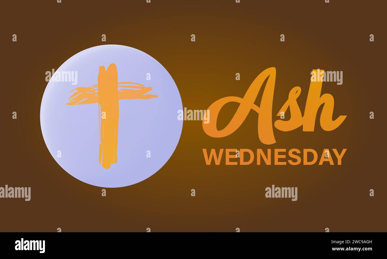 Ash Wednesday celebrated on 14th February. Vector banner, flyer, poster ...