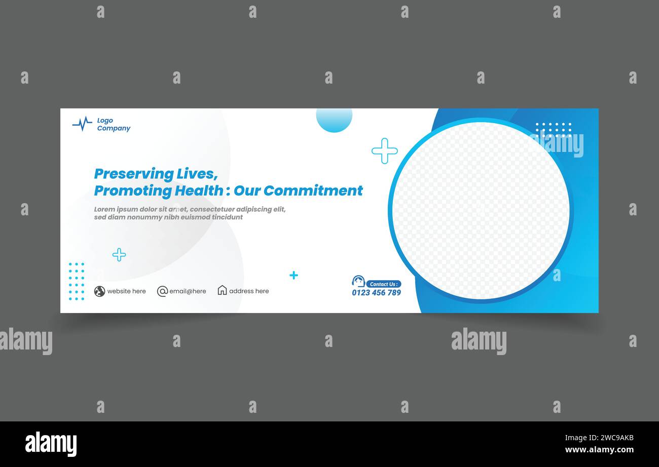 Banner cover design blue color social media promotion and web marketing ...