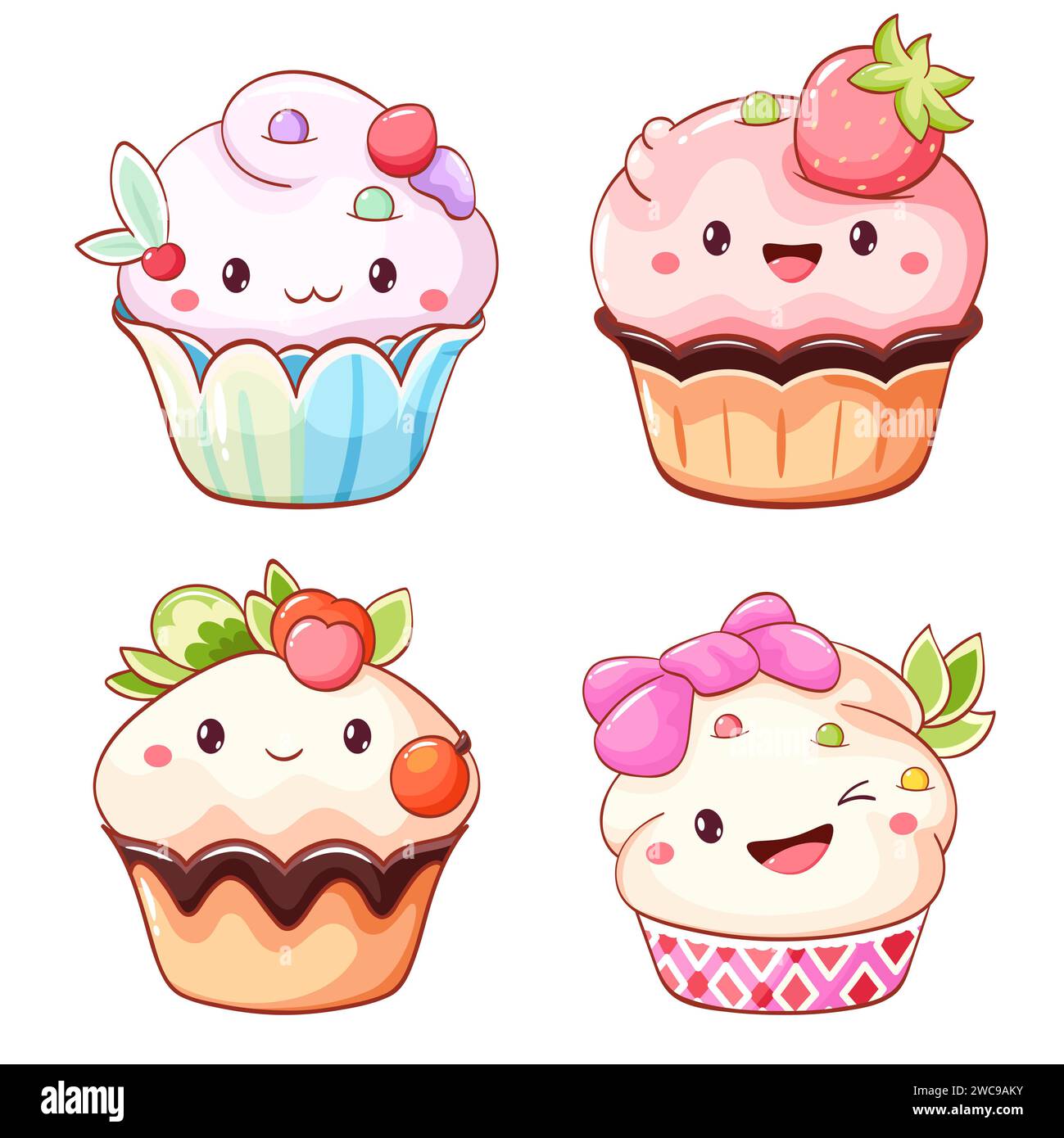 Cartoon Cupcake With Face