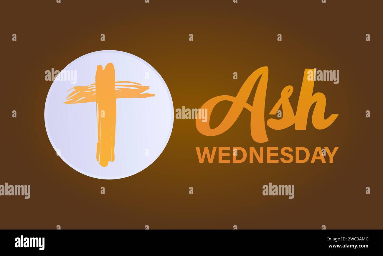 Ash Wednesday celebrated on 14th February. Vector banner, flyer, poster ...