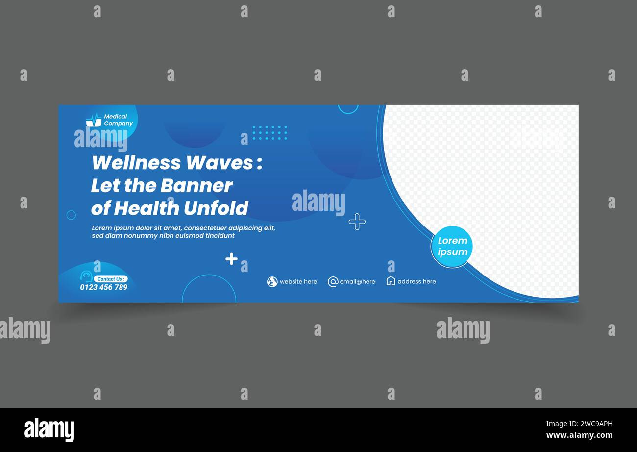 Banner cover design blue color social media promotion and web marketing ...