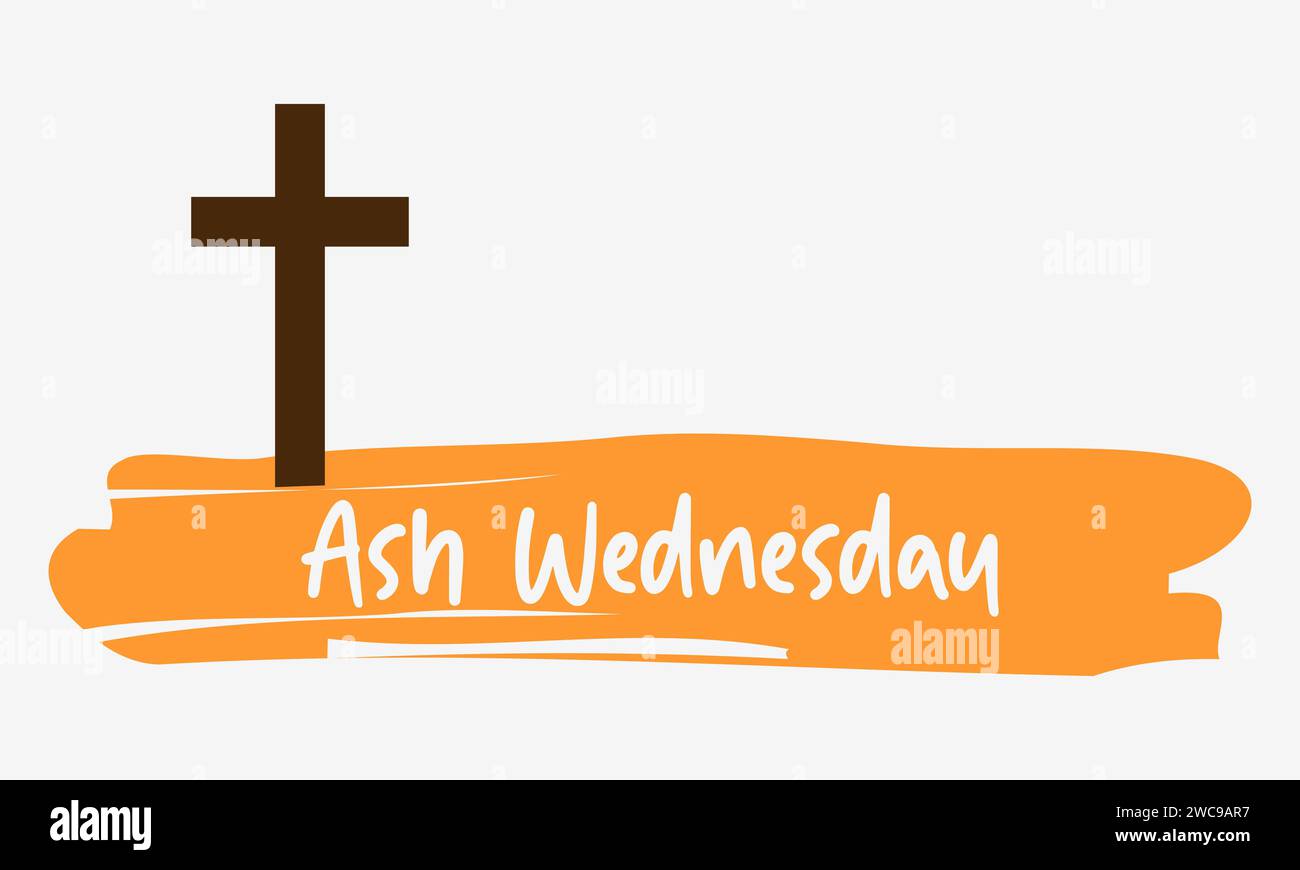 Ash Wednesday celebrated on 14th February. Vector banner, flyer, poster ...