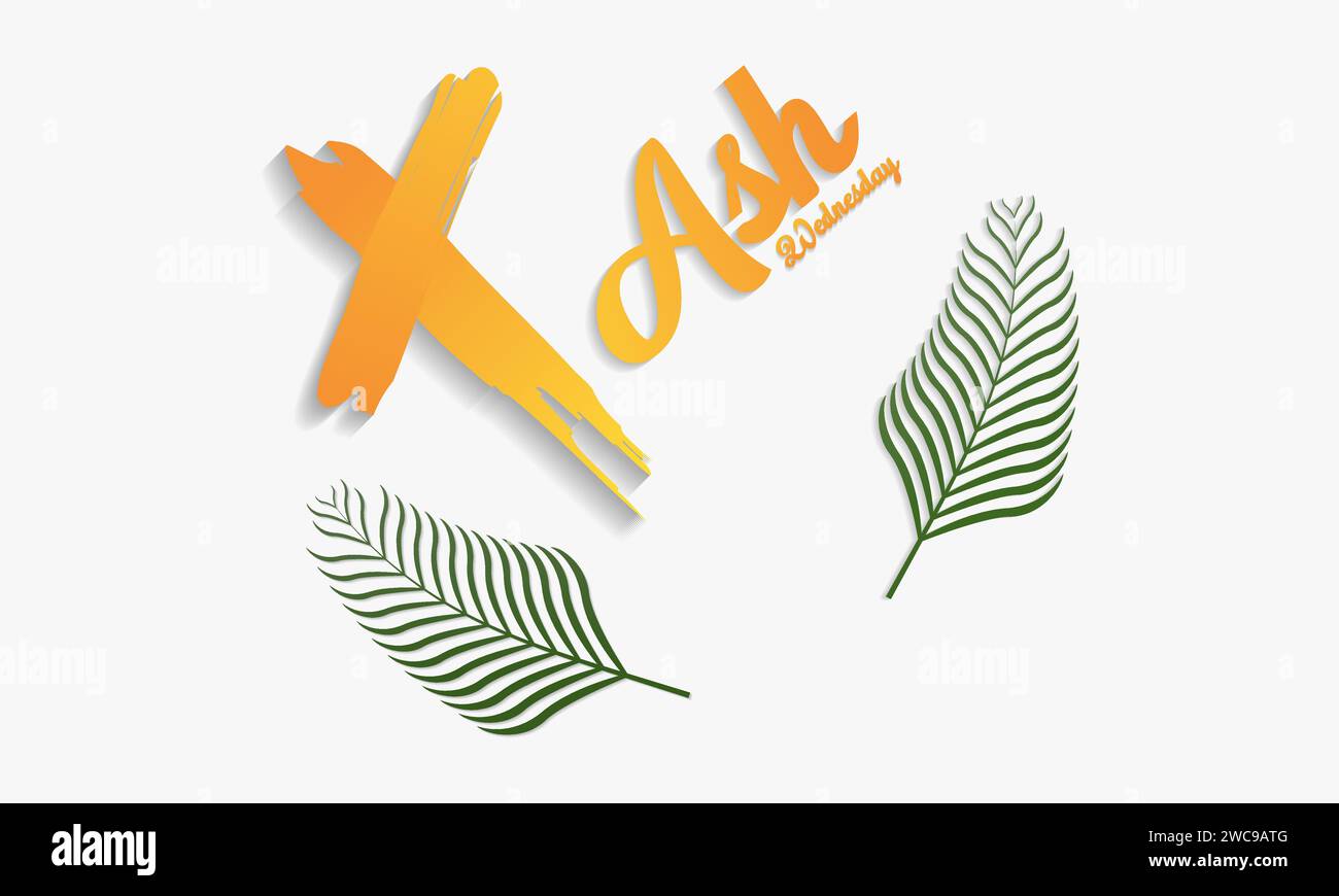 Ash Wednesday celebrated on 14th February. Vector banner, flyer, poster ...