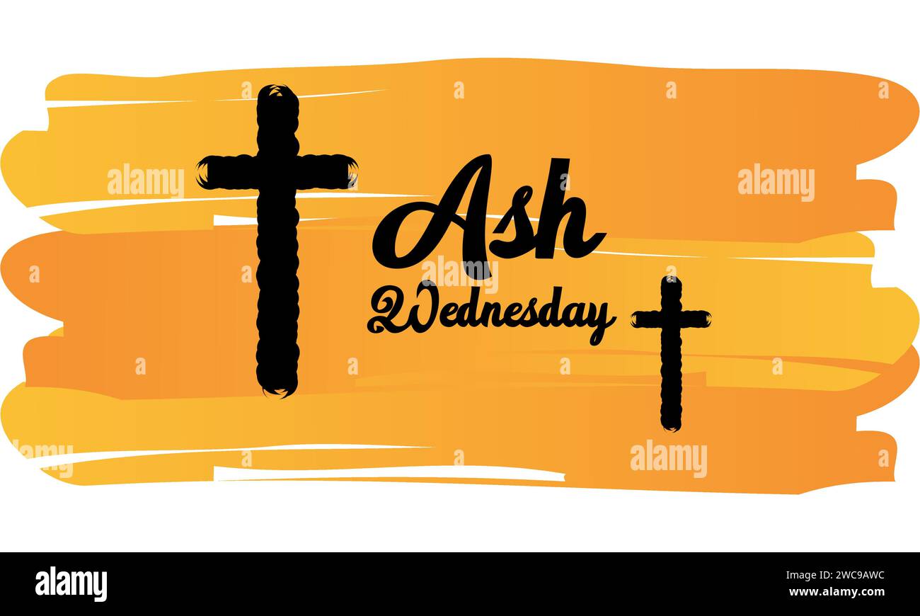 Ash Wednesday celebrated on 14th February. Vector banner, flyer, poster ...
