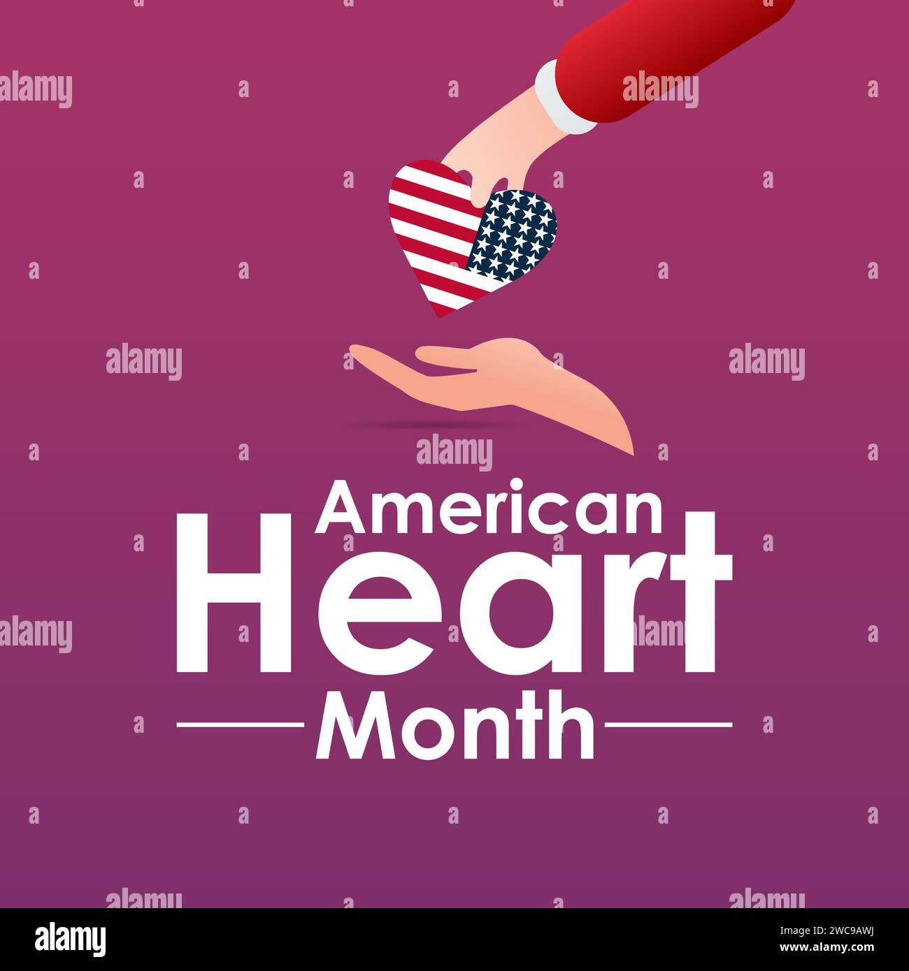 American Heart Month design observed every year in month of february ...