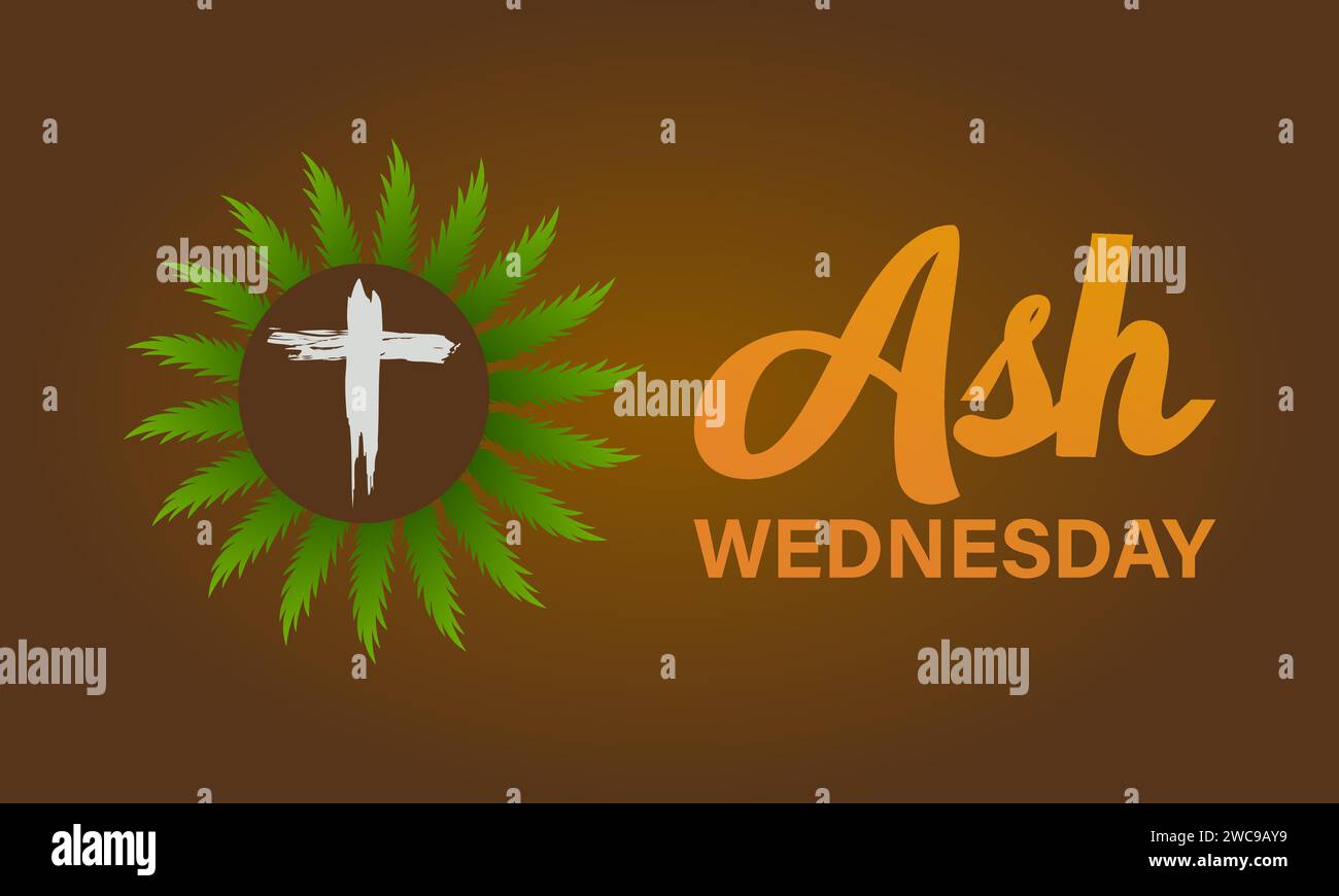 Ash Wednesday celebrated on 14th February. Vector banner, flyer, poster ...
